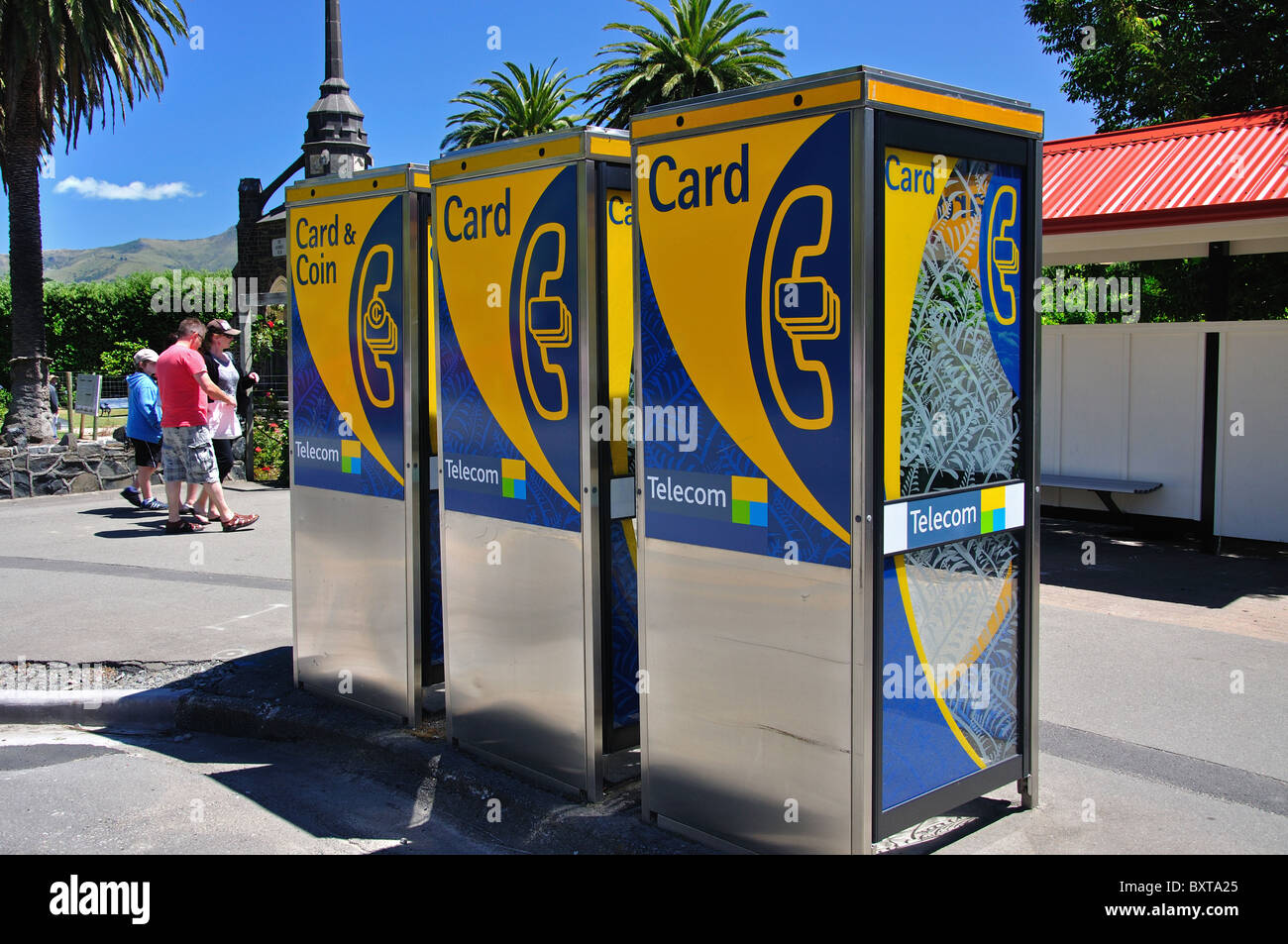 Telecom telephone boxes, Rue Lavaud, Beach Road, Akaroa, Banks ...
