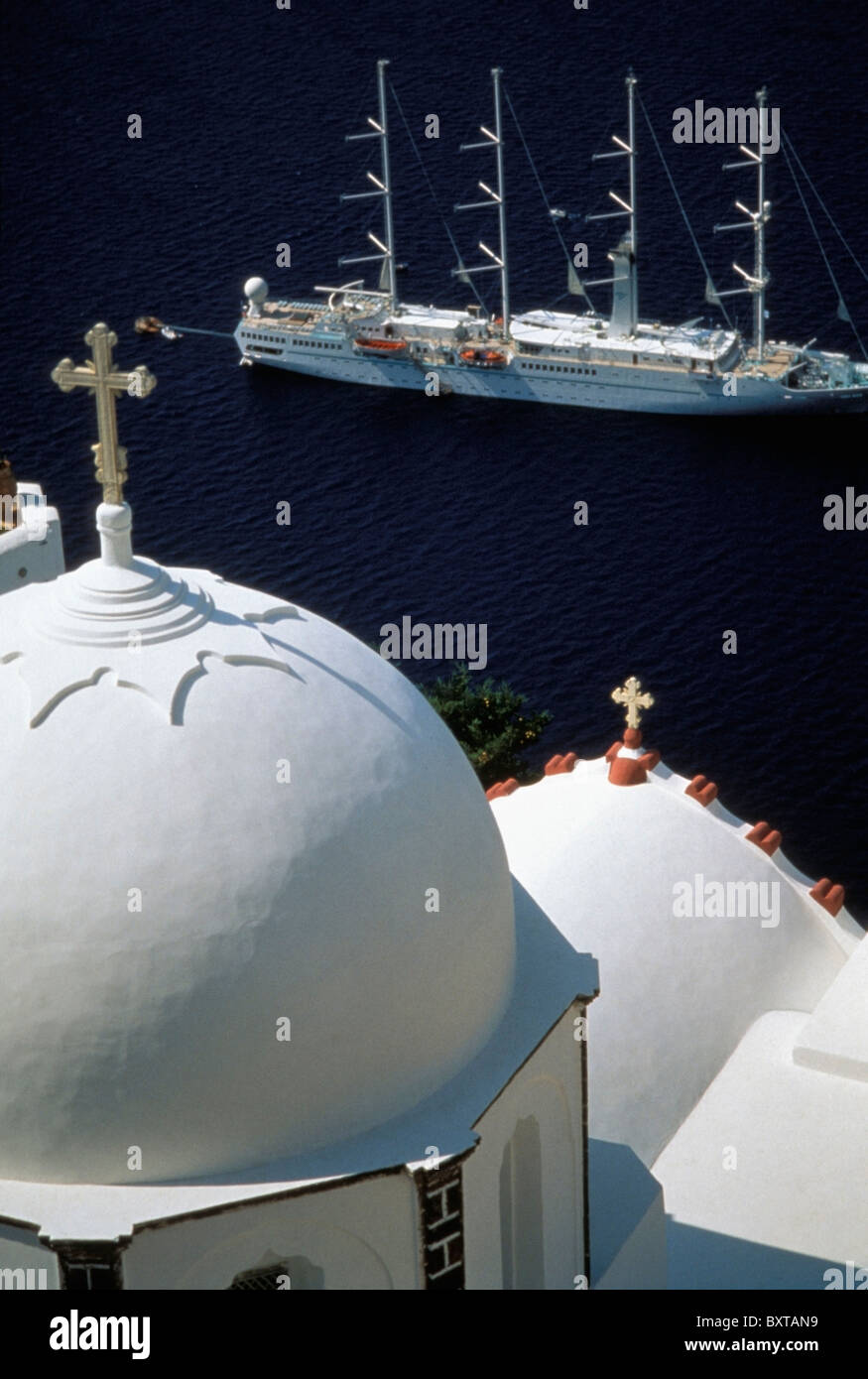 Church Dome And Tall Ship Stock Photo - Alamy