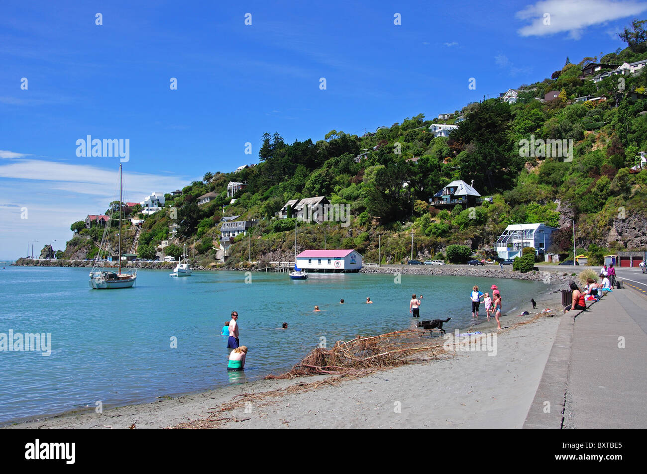 Moncks Bay, Christchurch, Canterbury, South Island, New Zealand Stock ...