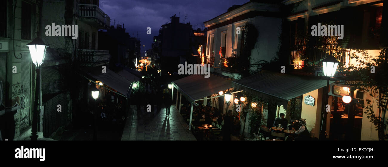 Nightlife Scene On The Street Of Patras Stock Photo - Alamy
