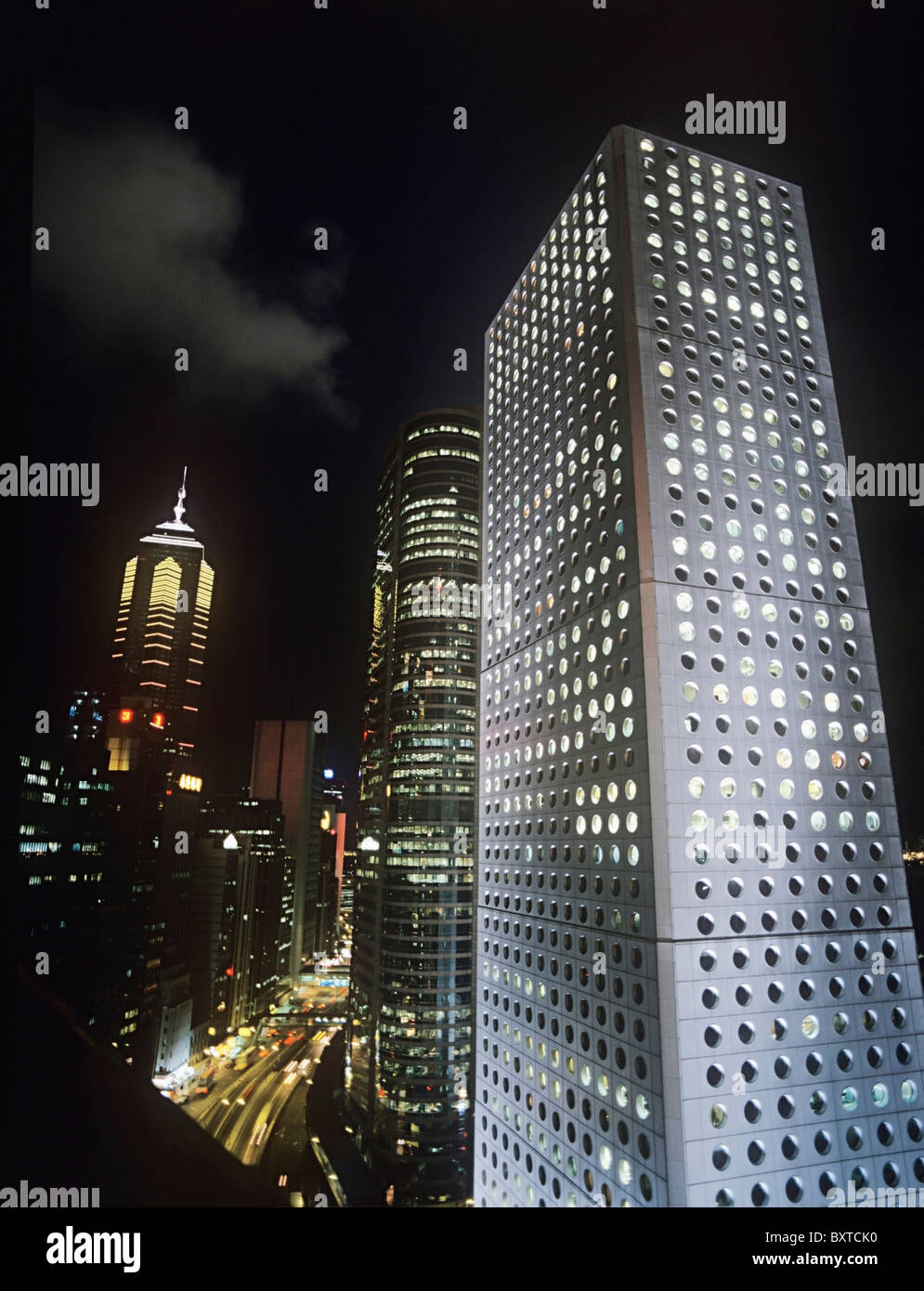 Skyscrapers At Night Stock Photo - Alamy