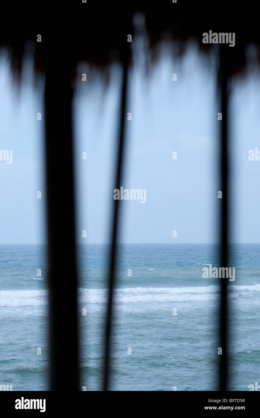 Beach hut view Stock Photo - Alamy