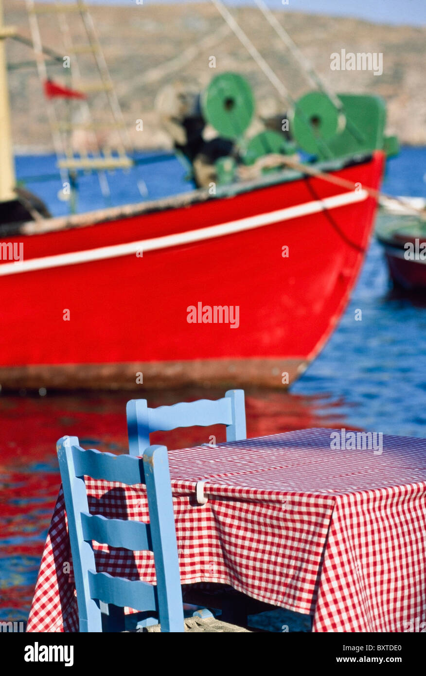 Outdoor Cafe Table On Waterfront, Close Up Stock Photo - Alamy