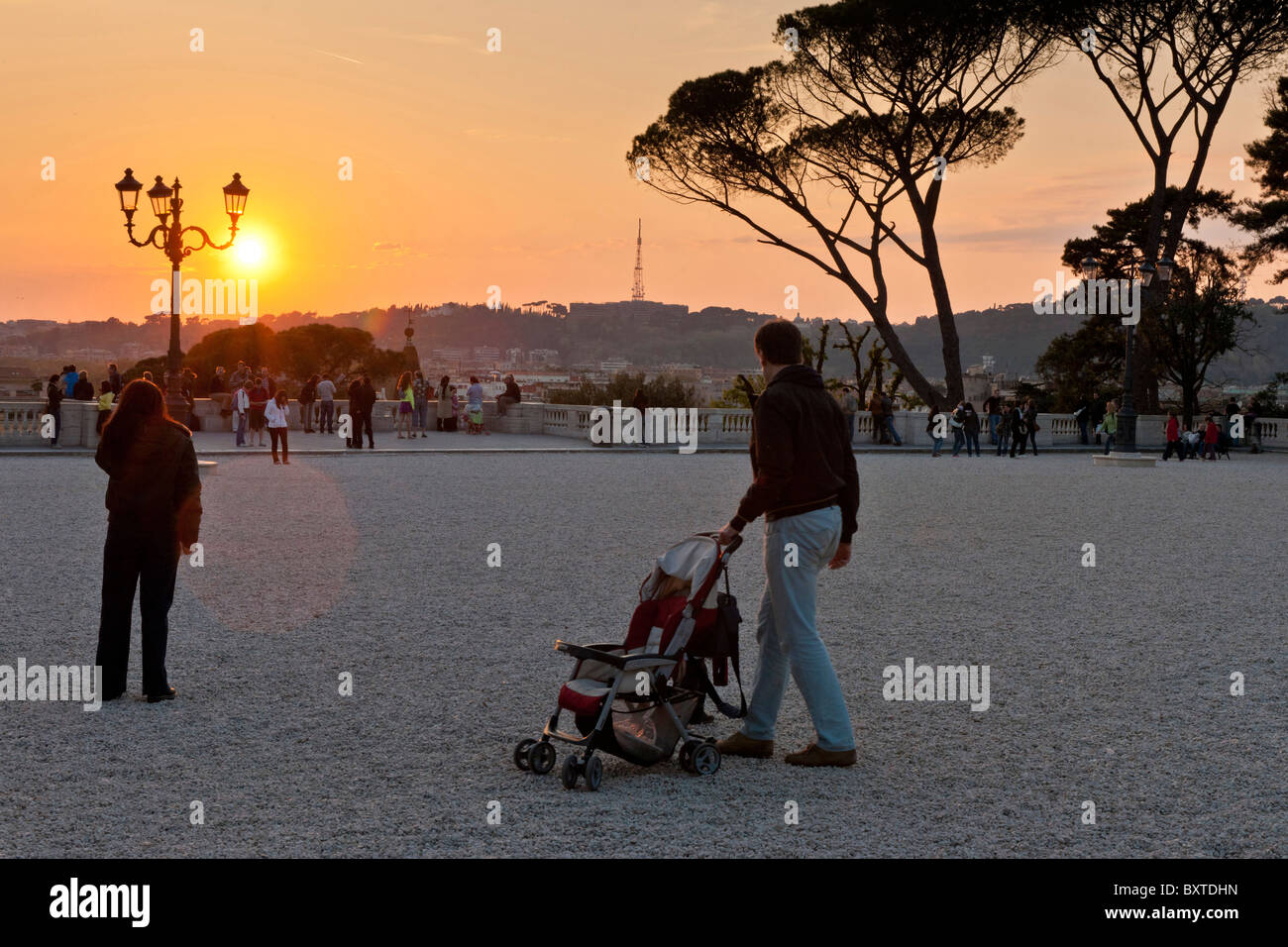 Rome sunset pincio gardens hi-res stock photography and images - Alamy