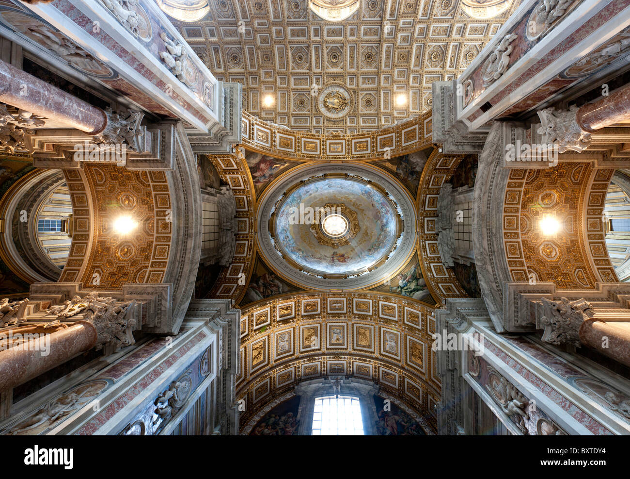 Interior of the dome, St. Peter's basilica, Vatican, Rome, Lazio, Italy ...