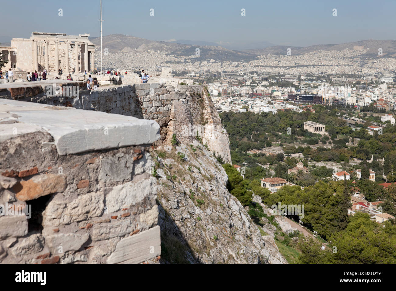 At the north of Acropolis overlooking the northeast of Athens Stock ...