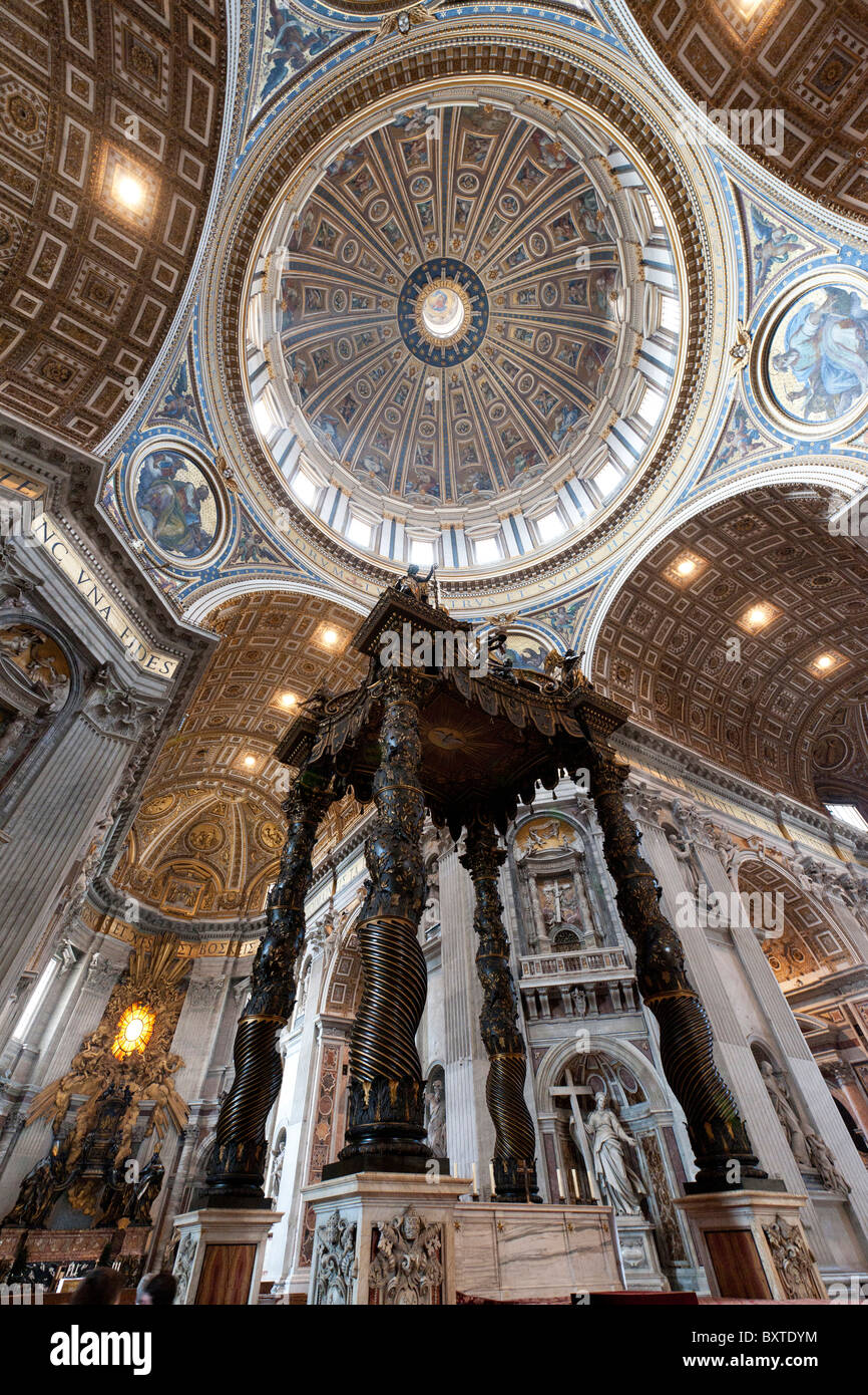 Interior of the dome, St. Peter's basilica, Vatican, Rome, Lazio, Italy ...