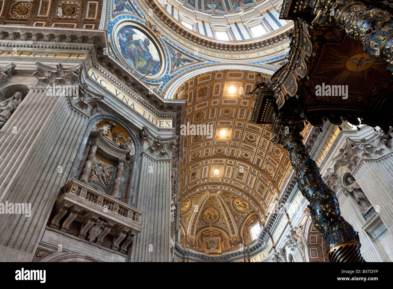 Interior of the dome, St. Peter's basilica, Vatican, Rome, Lazio, Italy ...