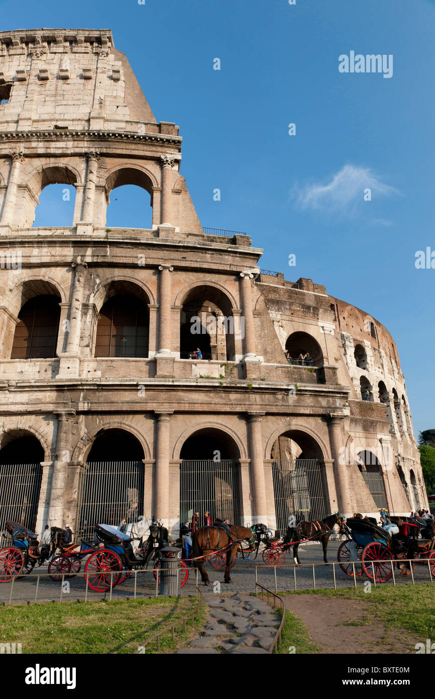 The exterior of the Colosseum in Rome, Lazio, Italy, Europe, Europe ...