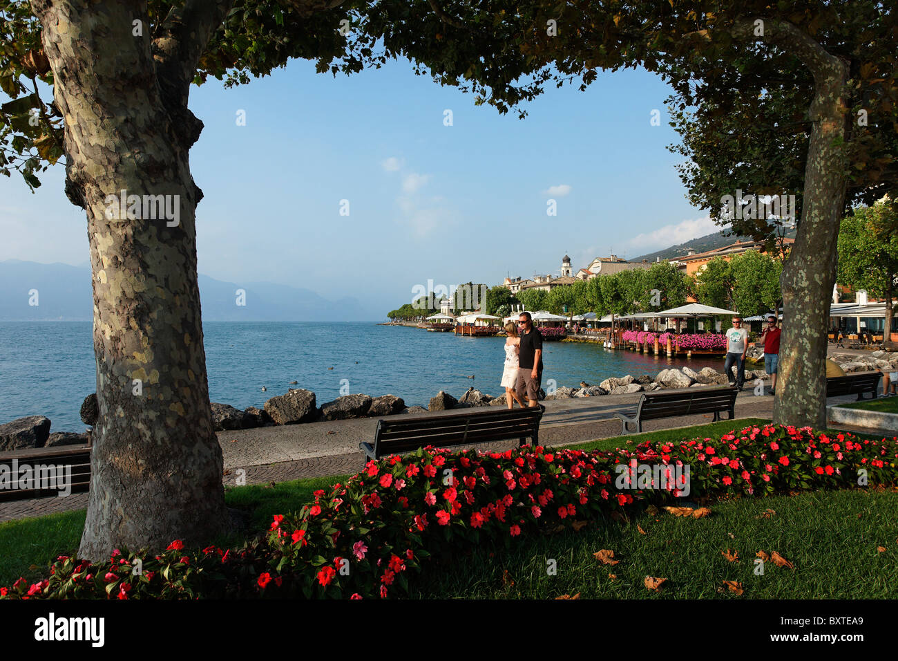 Promenade, Torri del Benaco, Lake Garda, Veneto, Italy Stock Photo - Alamy