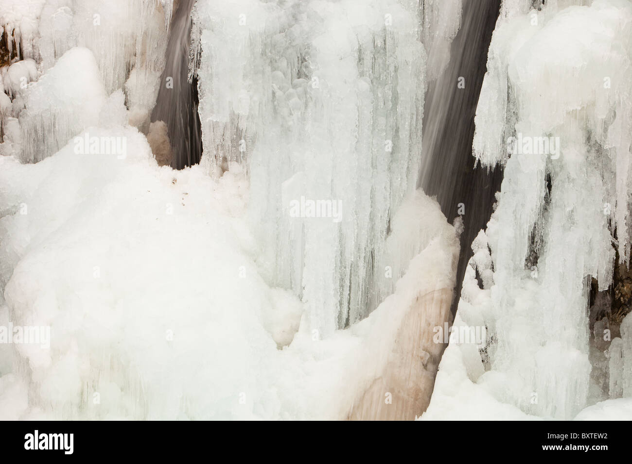 Ice on Fisher Place Ghyll during the December 2010 freeze producing the ...