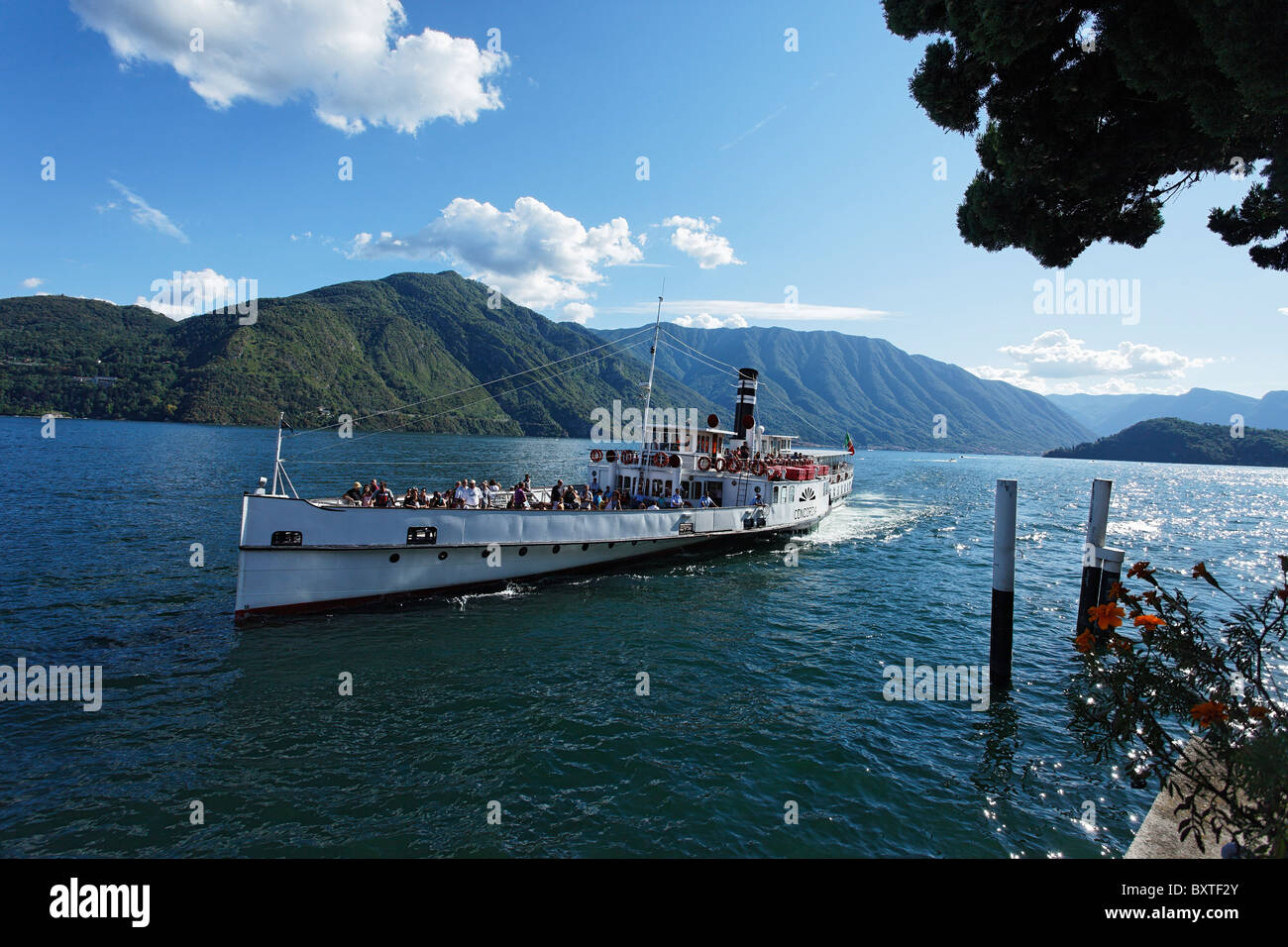 Paddle Wheel Steamer, Tremezzo, Lake Como, Lombardy, Italy Stock Photo ...
