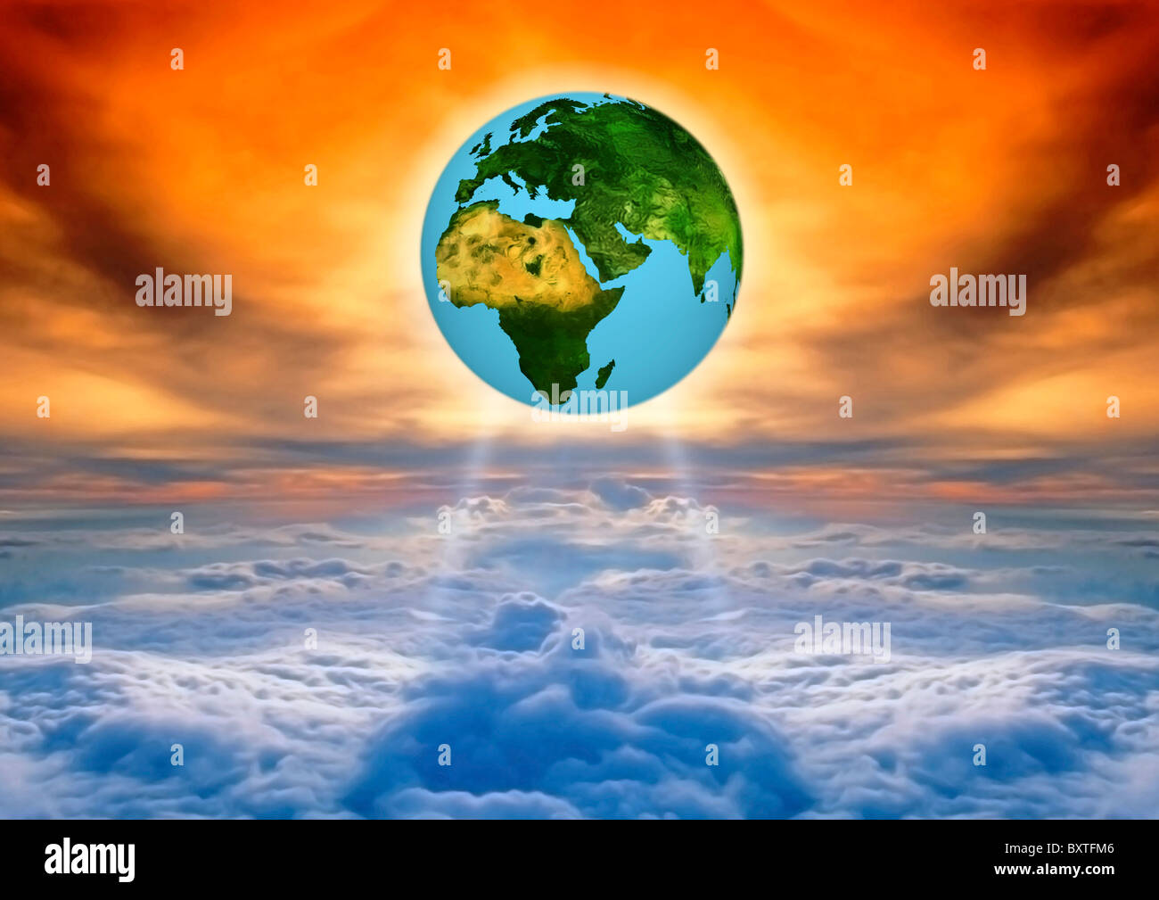 sunset or sunrise on the planet earth Stock Photo - Alamy