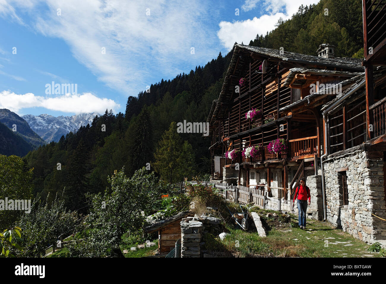 Hiking, Walser Settlement, Monte Rosa Massif, Alagna, Valsesia ...