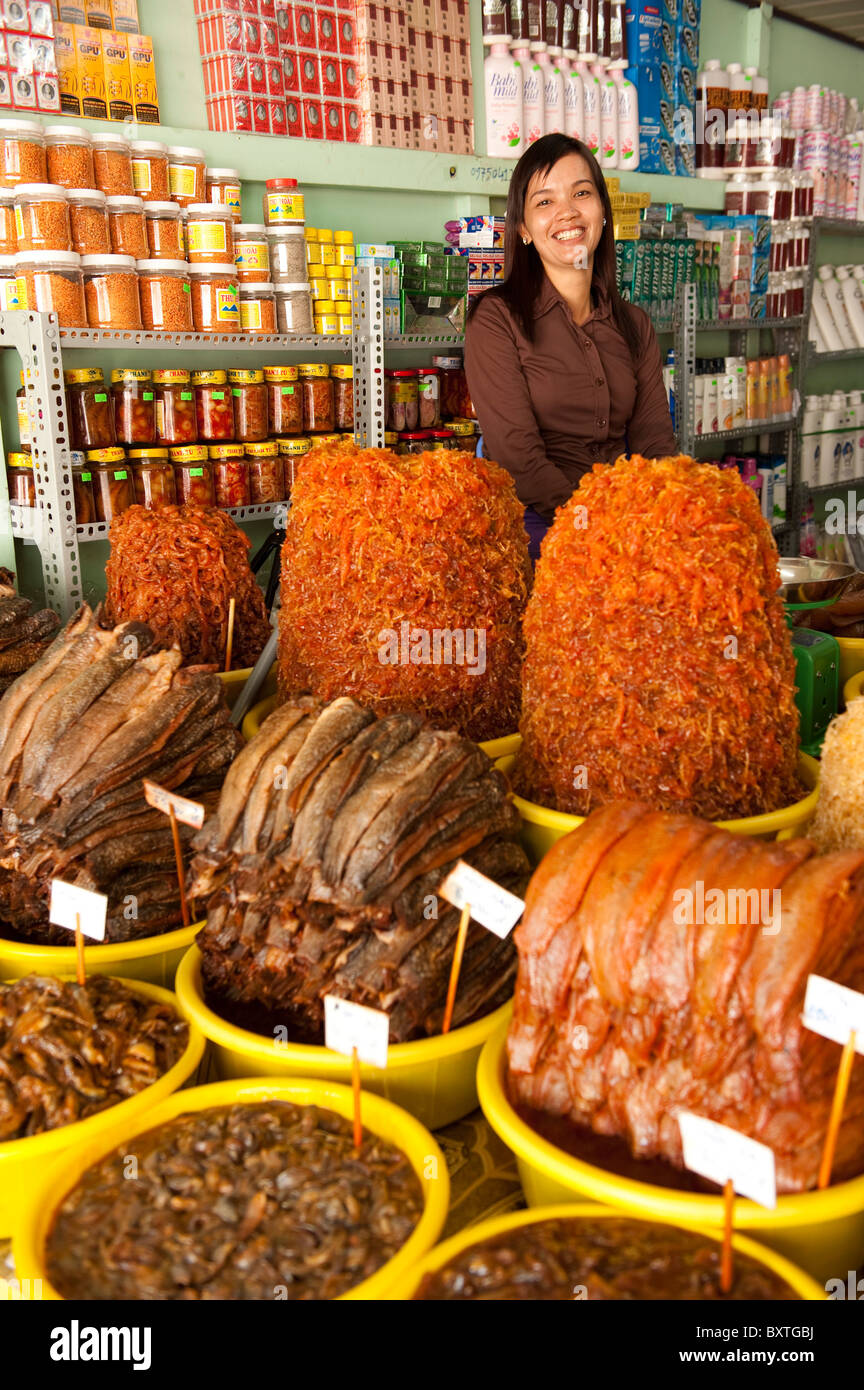 fish shop in the market, Mekong Delta, Chau Doc, Vietnam Stock Photo ...