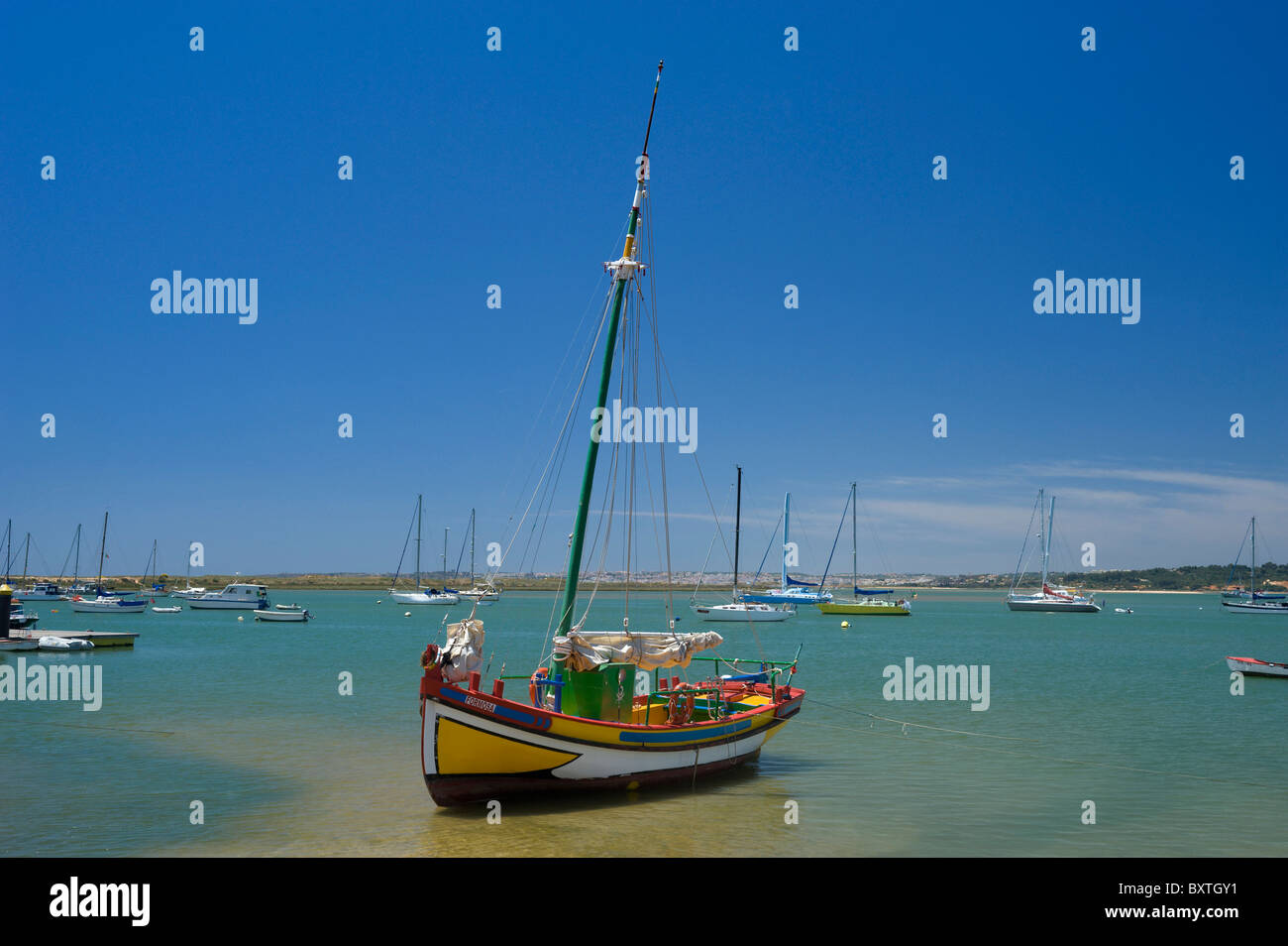 Portugal, Algarve, Alvor A Fishing Boat In The Estuary now used for ...