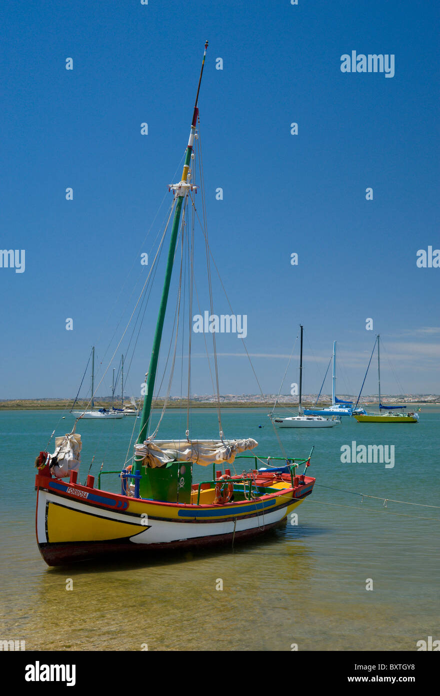 Portugal, Algarve, Alvor A Fishing Boat In The Estuary now used for ...