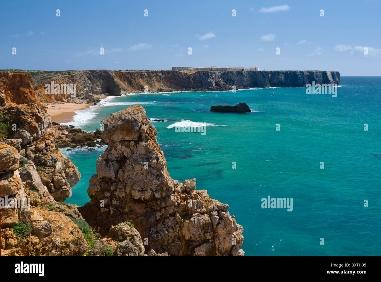 Sagres, The Promontory And Praia Do Tonel Beach Stock Photo - Alamy