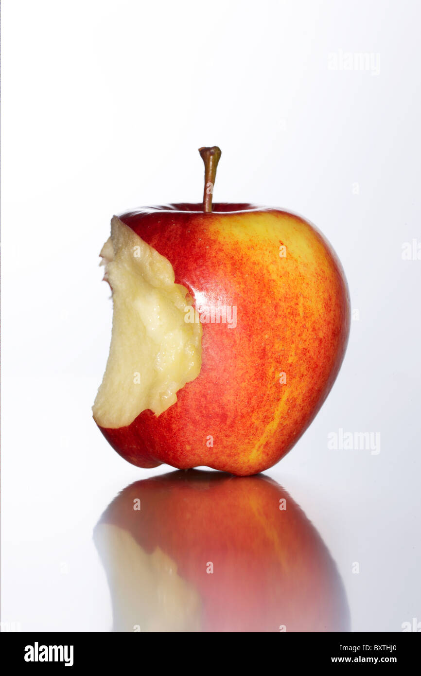 Apple half eaten apple hi-res stock photography and images - Alamy