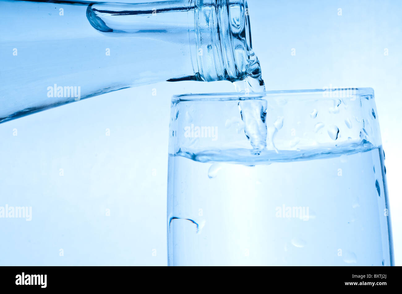 bottle pouring water into glass Stock Photo - Alamy