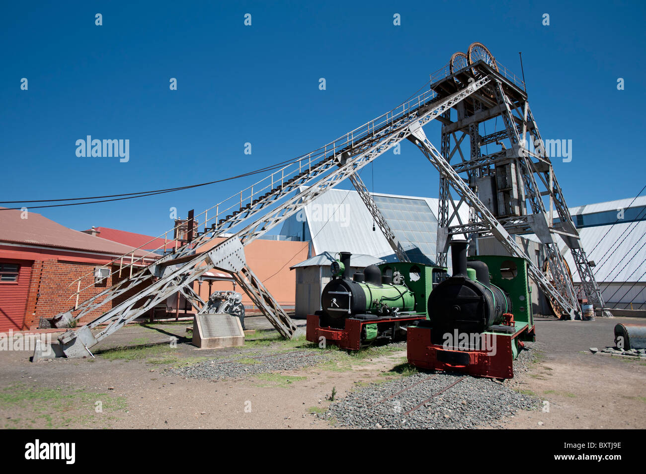 MIne Head Elevator Shaft and Steam Locomotives in The Big Hole Diamond ...