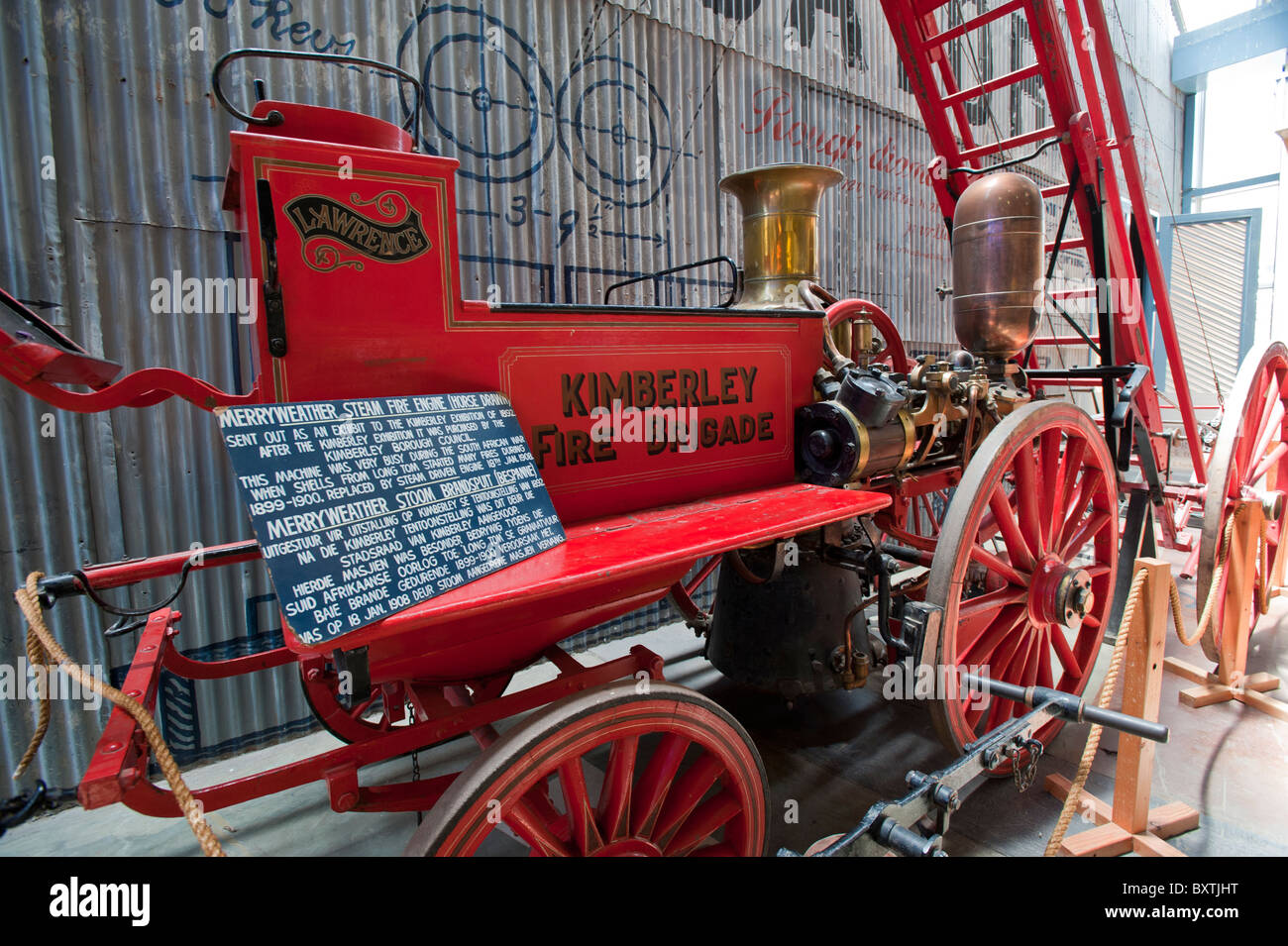Old Steam Fire Engine and Ladder in The Big Hole Diamond Mine and ...