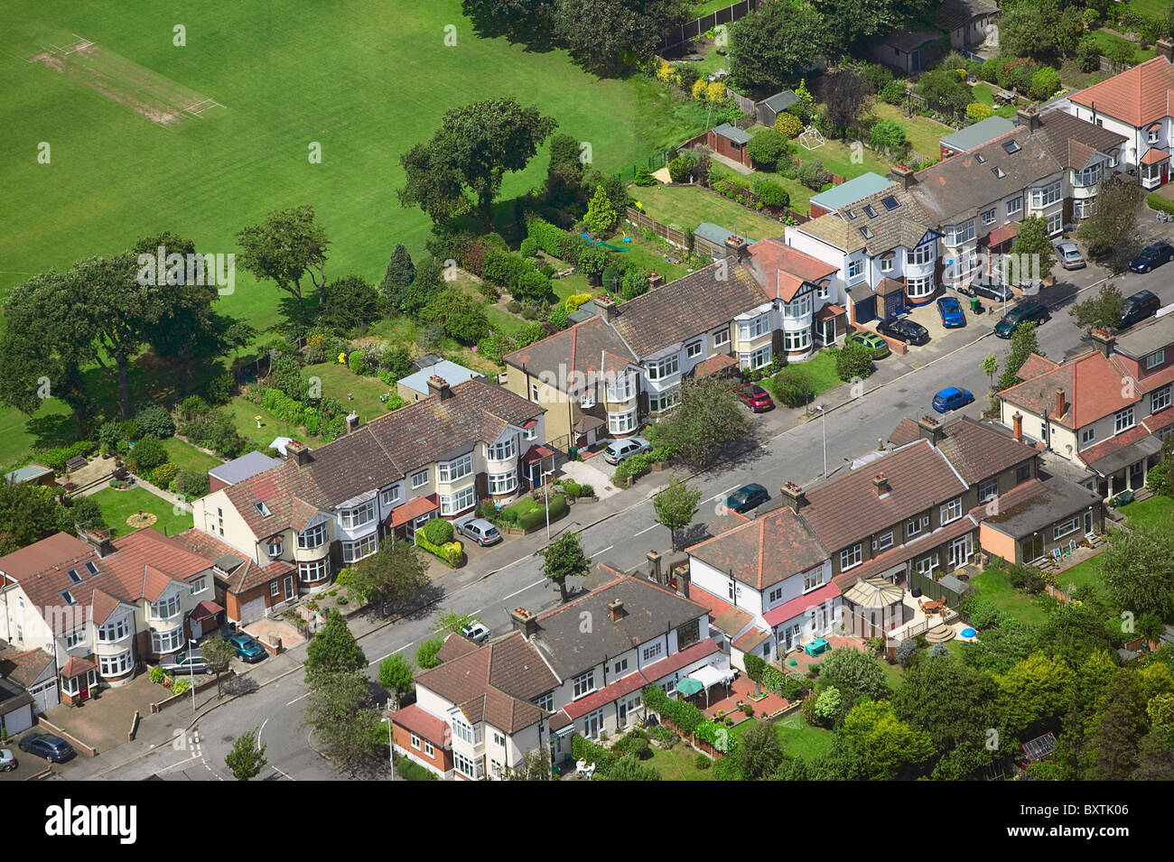 Aerial view of East London suburb Thames Gateway London UK Stock Photo ...