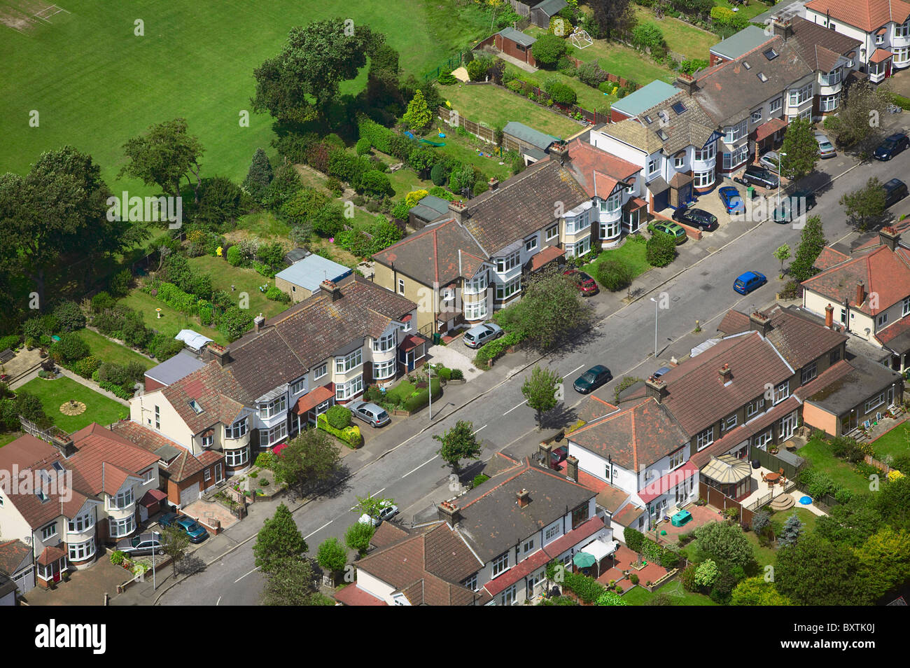 Aerial view of East London suburb Thames Gateway London UK Stock Photo ...