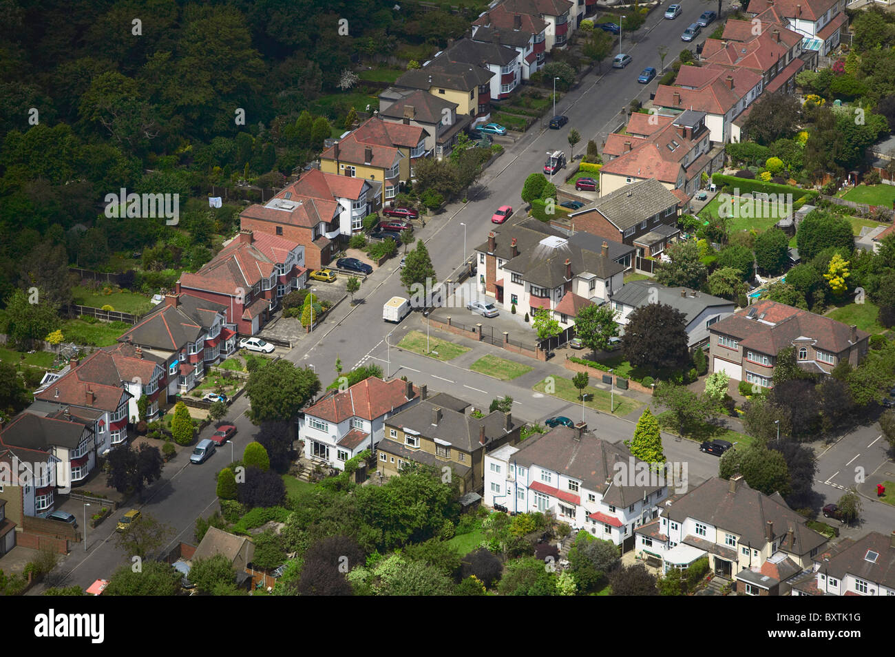 Aerial view of East London suburb Thames Gateway London UK Stock Photo ...