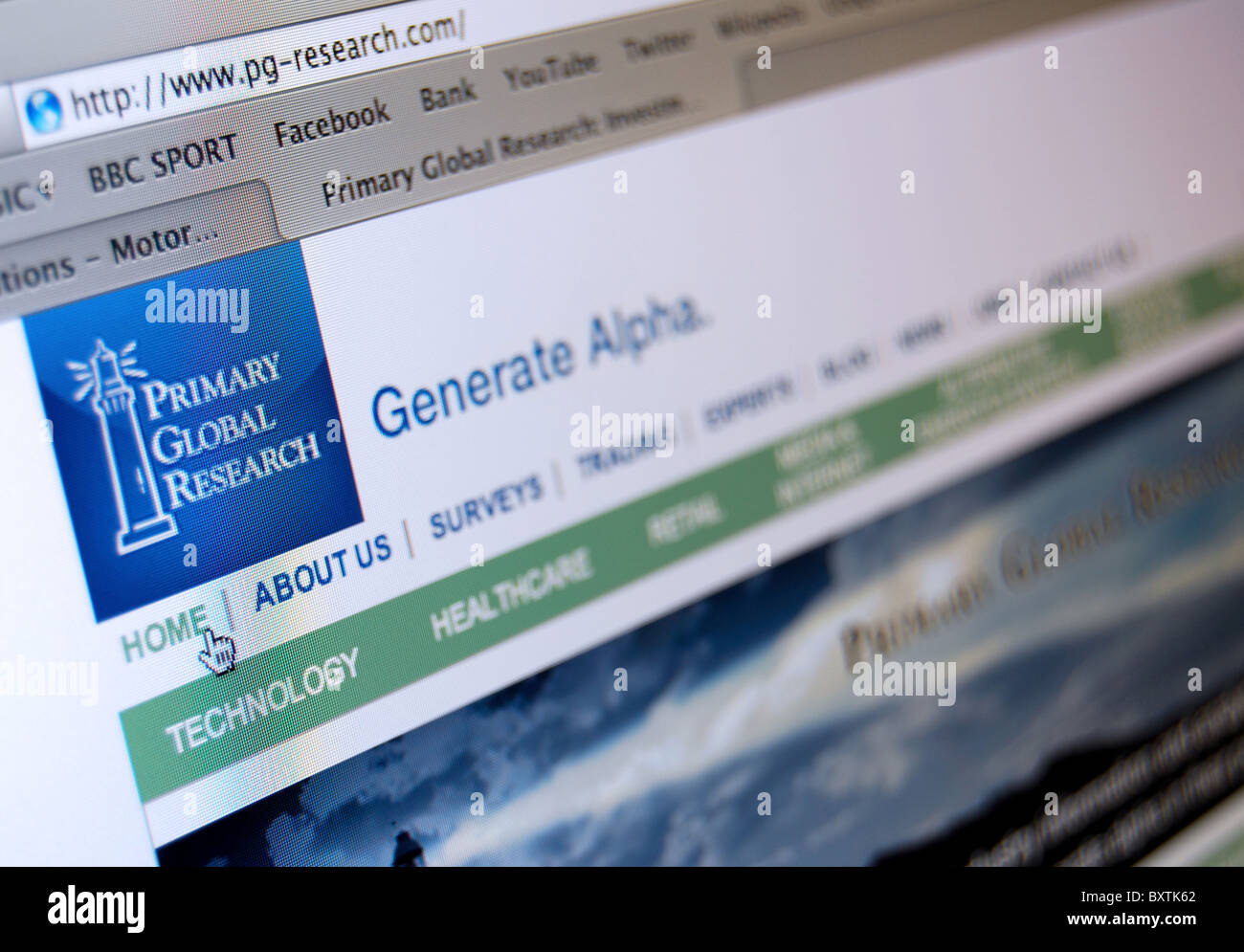 A photo illustration of the Primary Global Research website Stock Photo ...