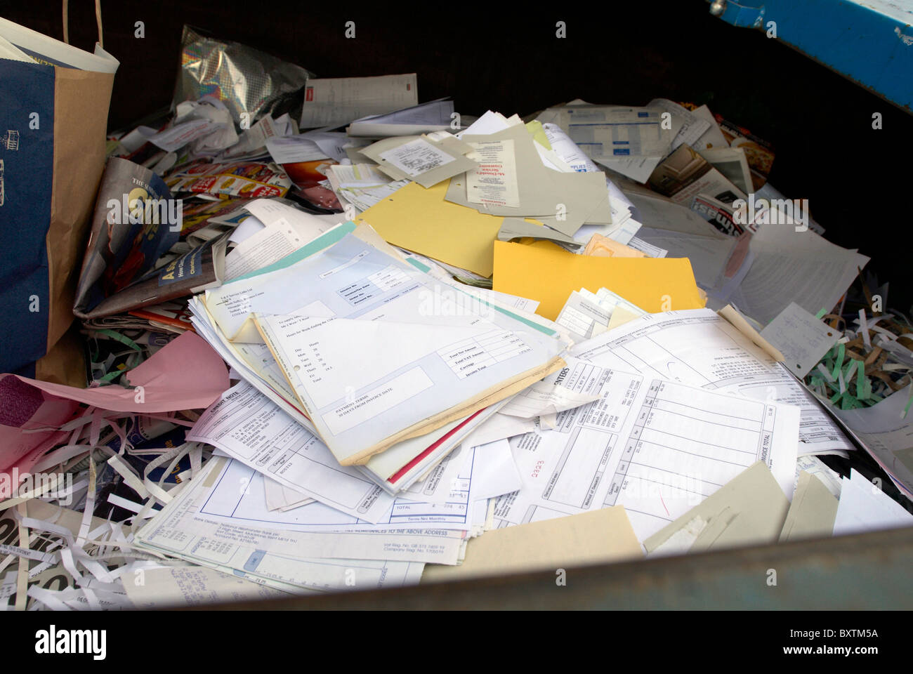 Paper recycling bin UK Stock Photo - Alamy