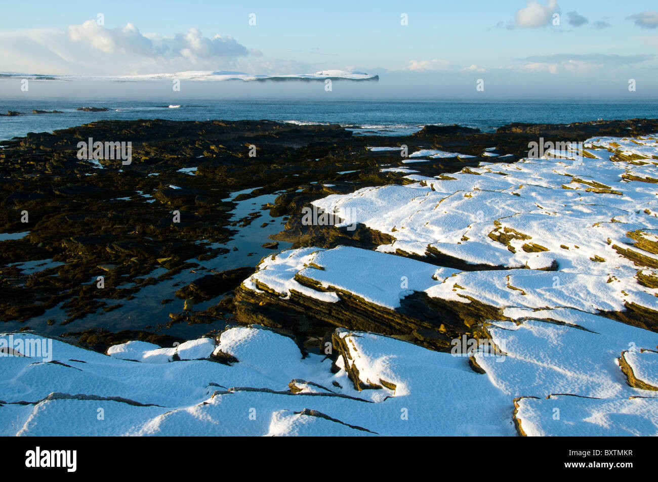 Dunnet Head from Scarfskerry in winter. Caithness, Scotland, UK Stock ...