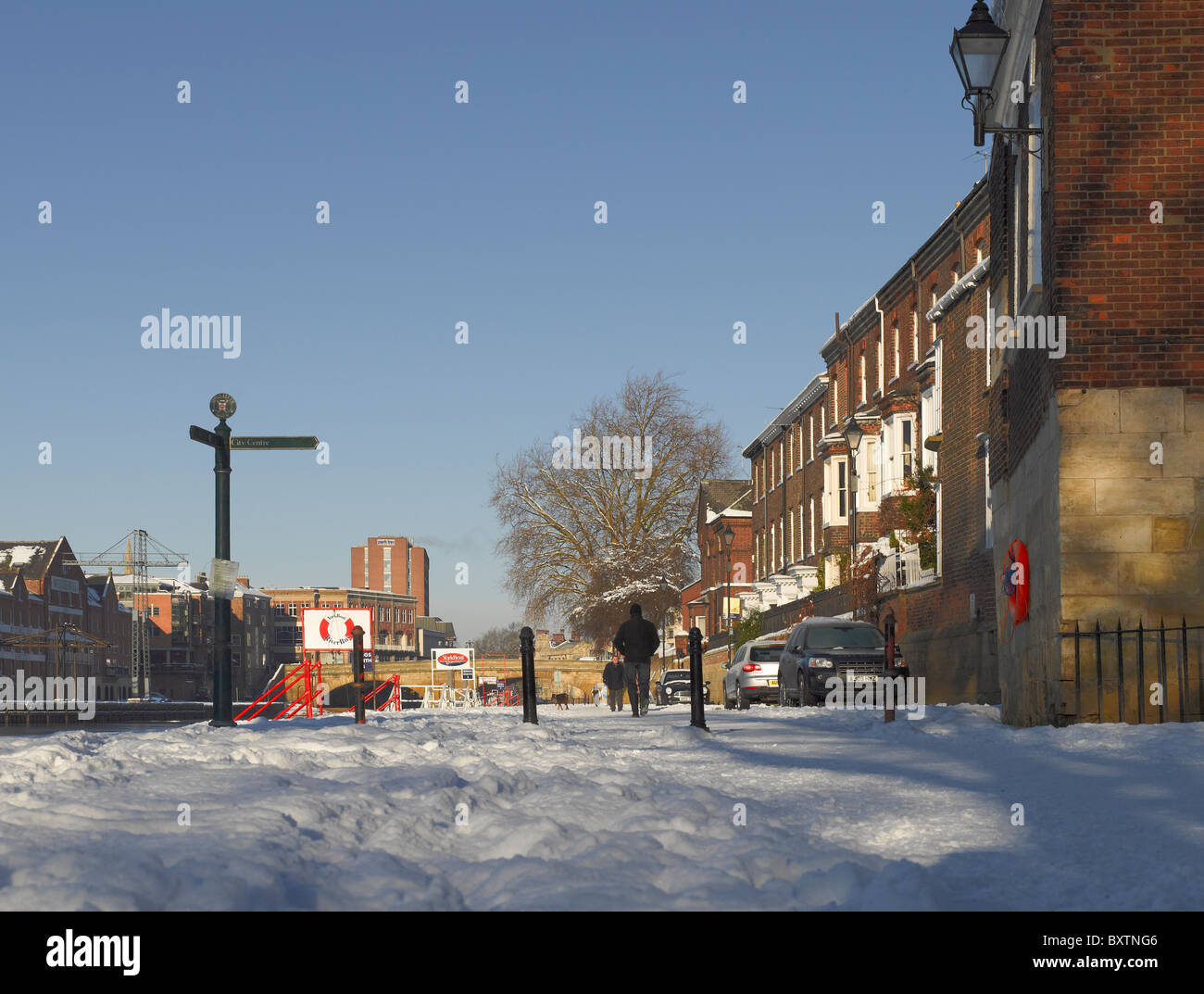 South Esplanade and Friars Terrace in winter snow York North Yorkshire ...