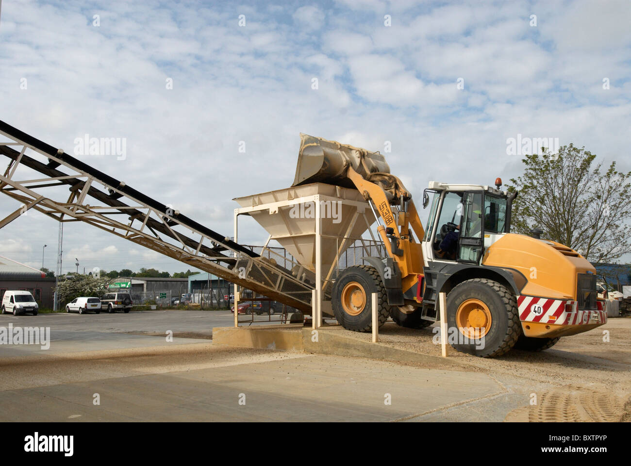 Front loader at cement works Ipswich Suffolk UK Stock Photo - Alamy