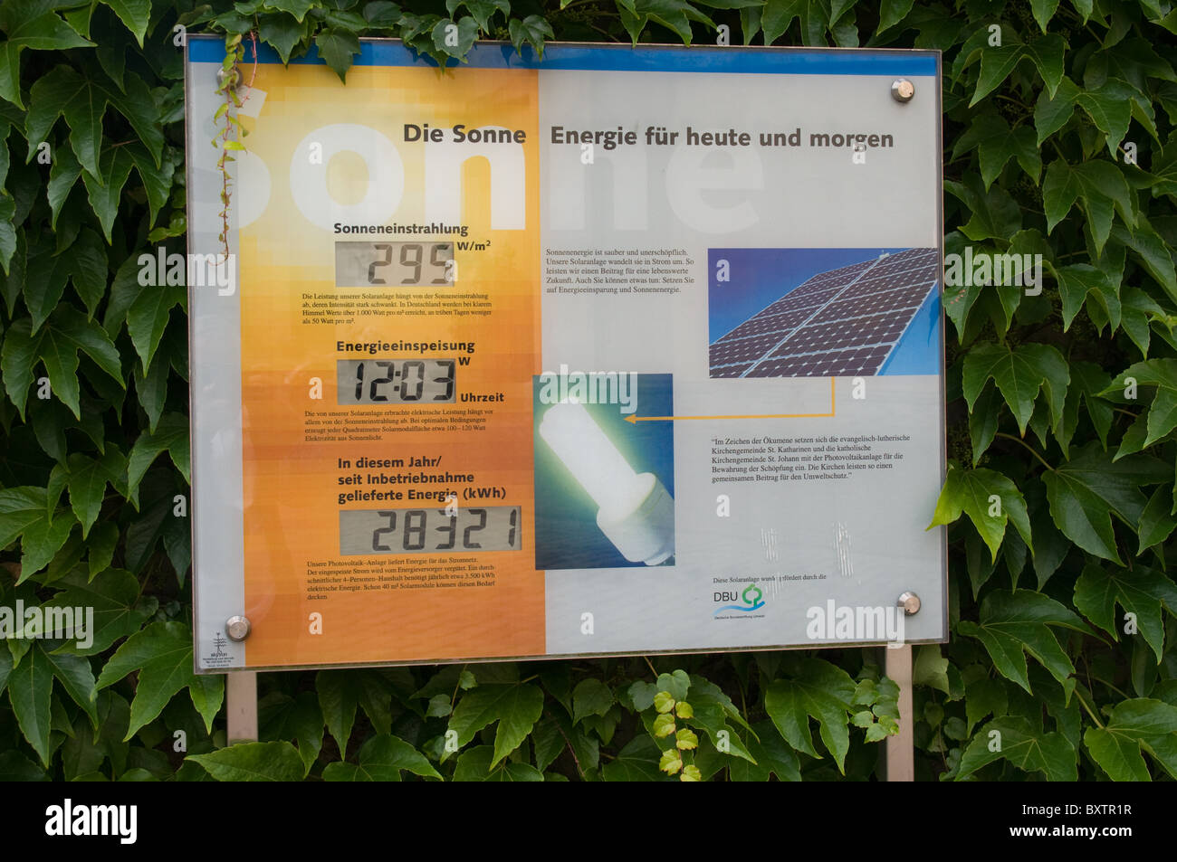 A solar energy display board seen in Osnabruck, Germany Stock Photo - Alamy