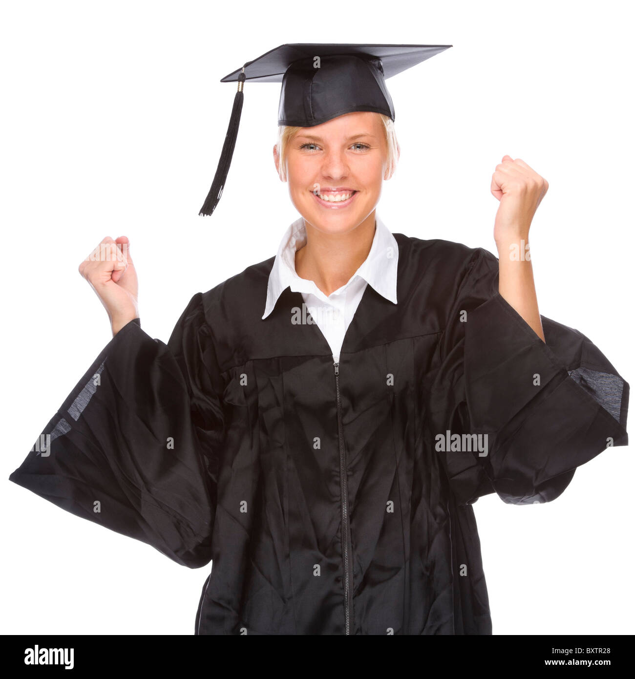 Full isolated studio picture from a young graduation woman Stock Photo ...