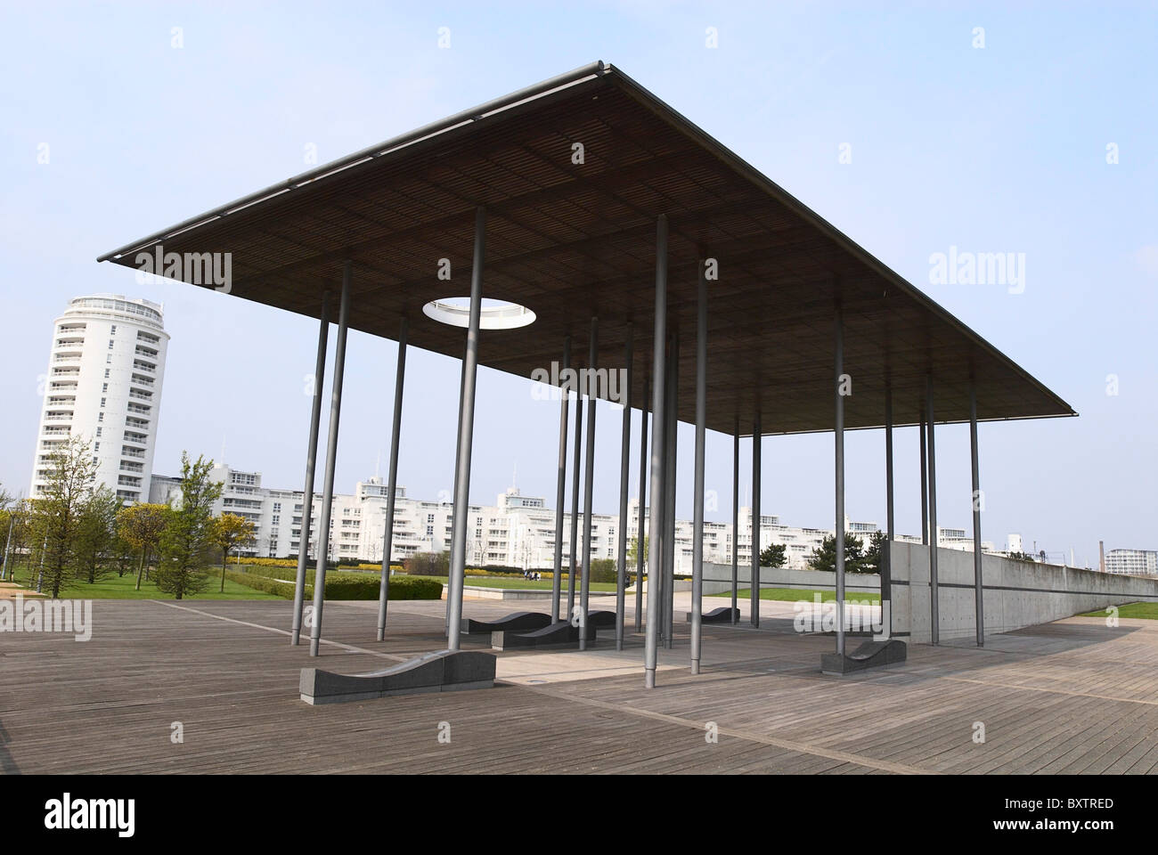 Pavilion of Remembrance at Thames Barrier Park East London UK Stock ...