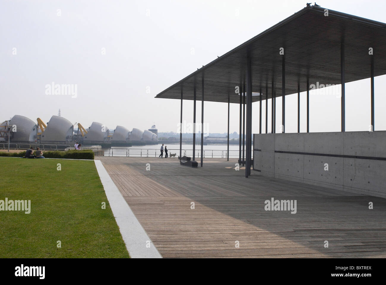Pavilion of Remembrance at Thames Barrier Park East London UK Stock ...