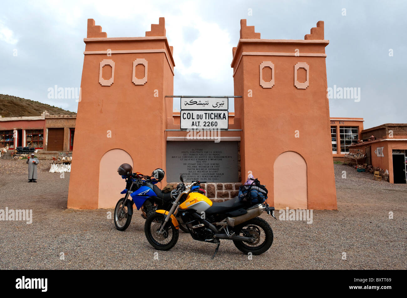 The Tishka Pass sing in the Atlas Mountains of Morocco, North Africa ...