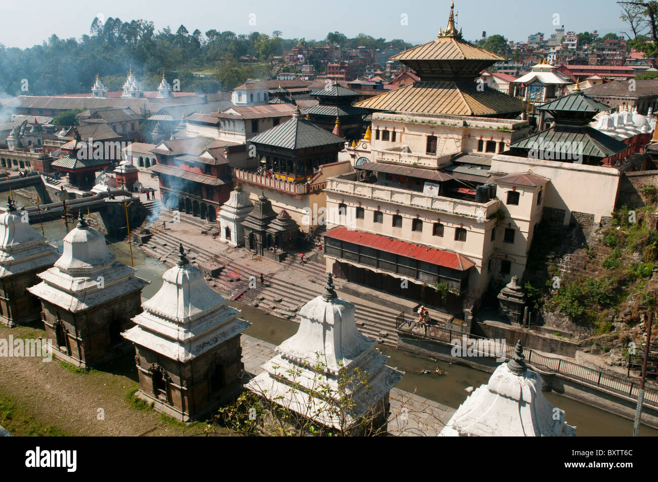view of the Hindu temple of Pashupatinath in Kathmandu, Nepal Stock ...