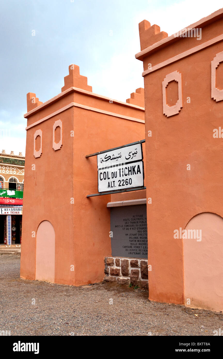 The Tishka Pass sing in the Atlas Mountains of Morocco, North Africa ...