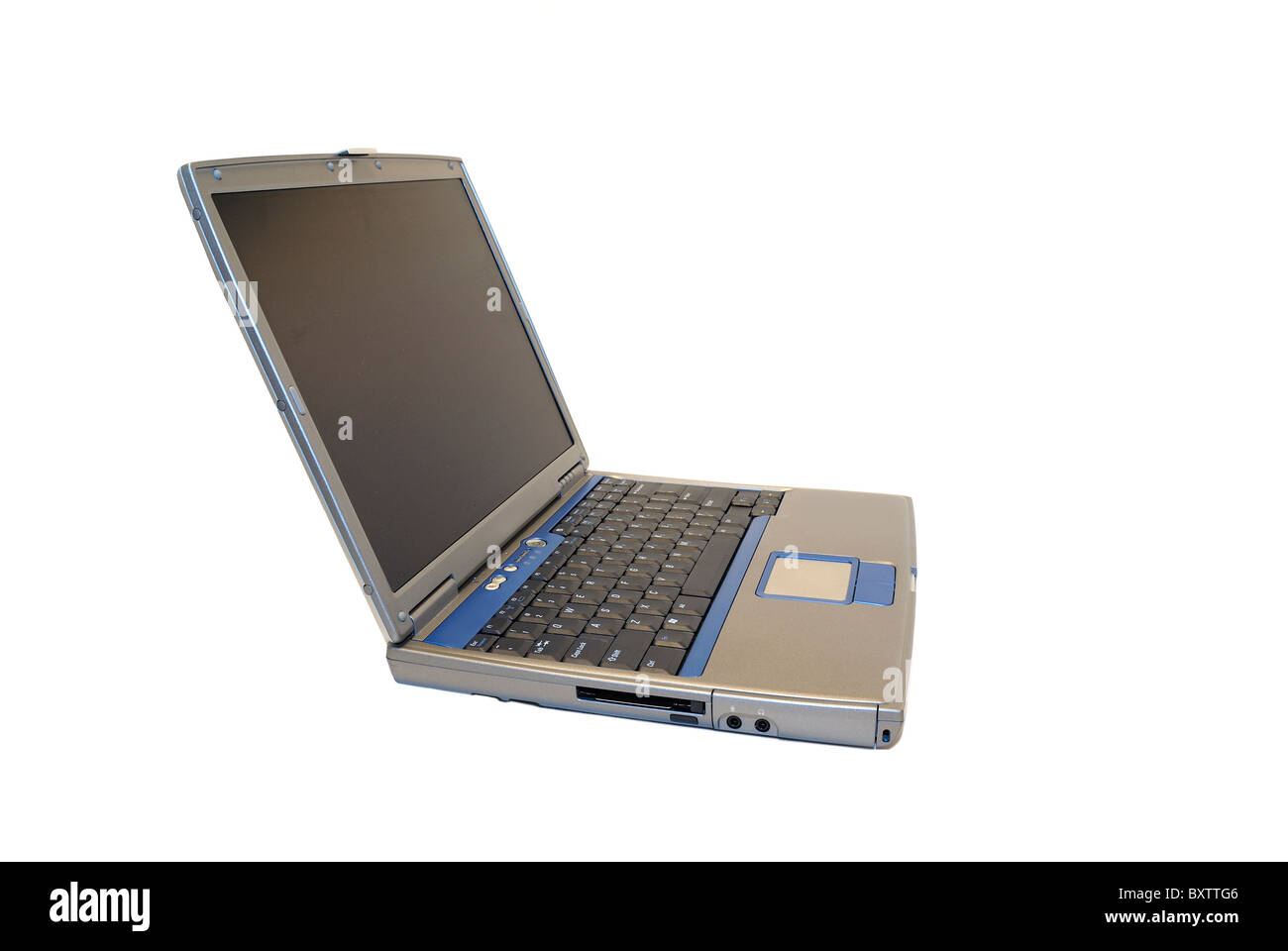 Grey laptop computer isolated on white background Stock Photo - Alamy