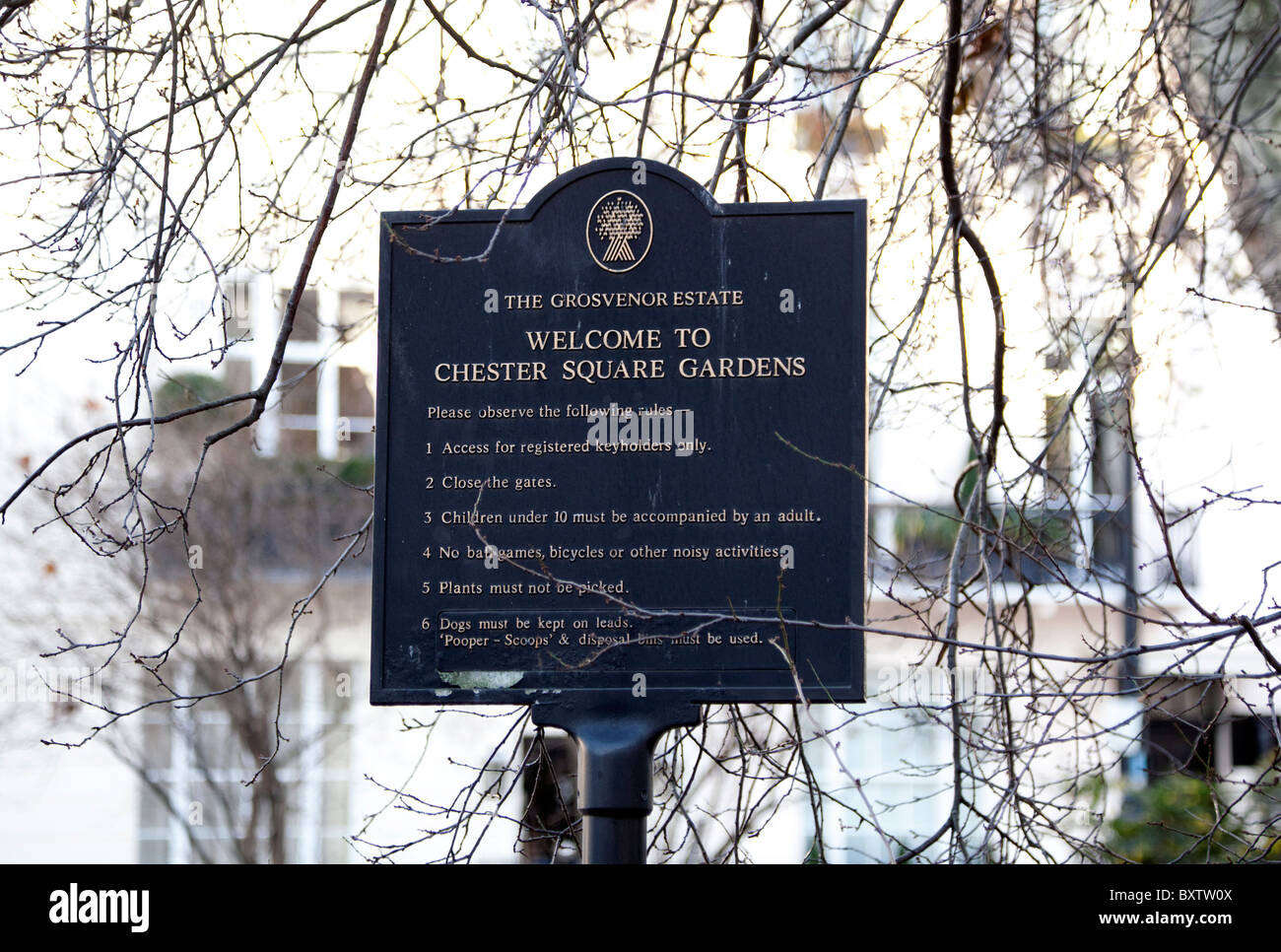 Chester Square Gardens sign, Belgravia, London Stock Photo - Alamy