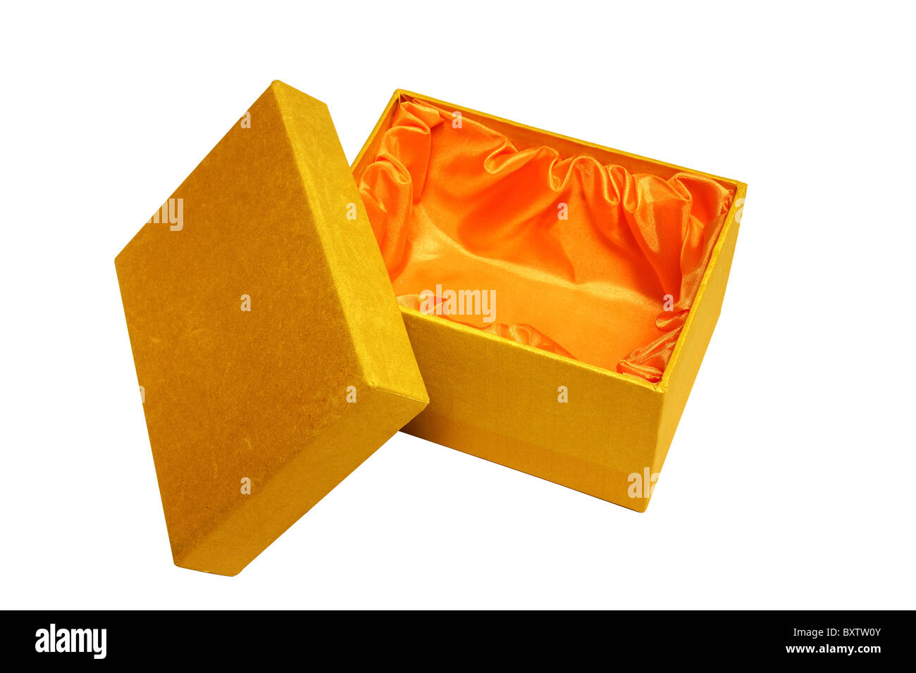 Open gift box gold Cut Out Stock Images & Pictures - Alamy