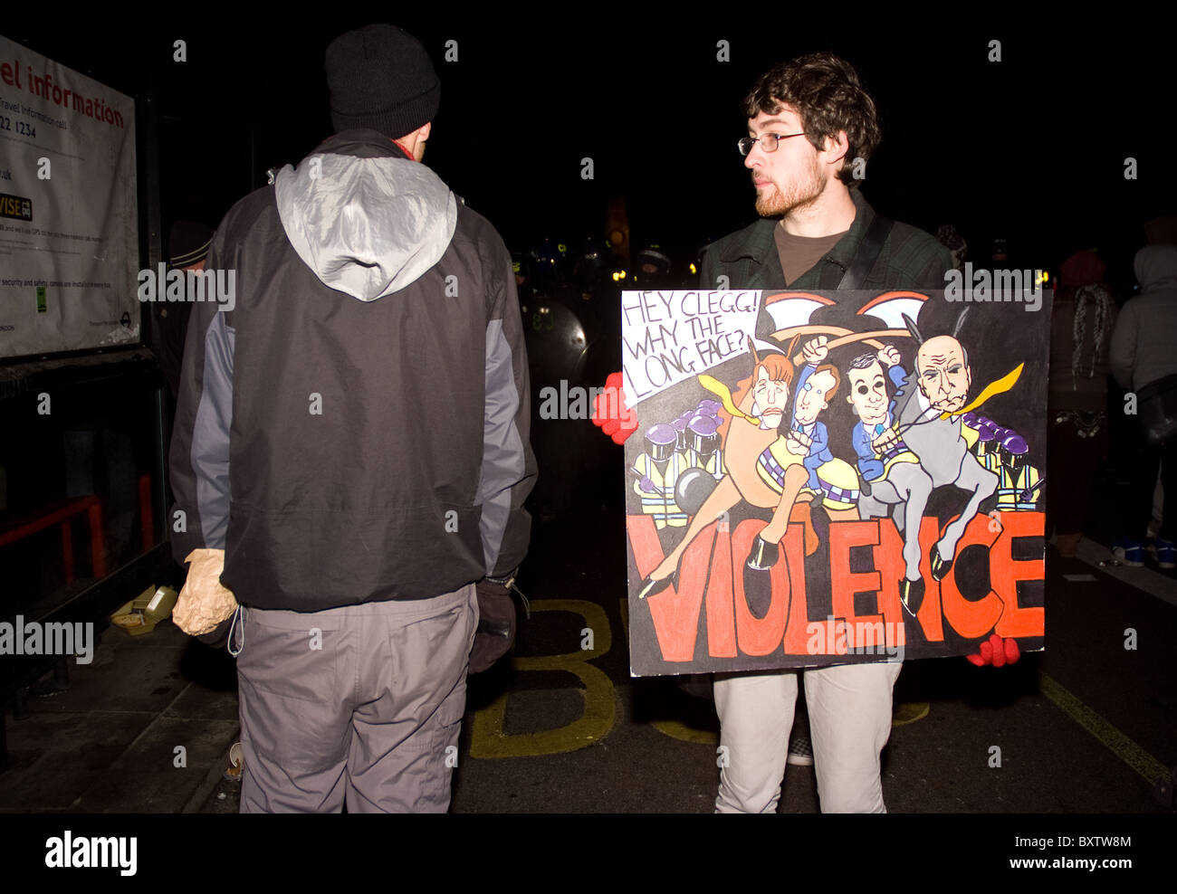 Student holds placard protest hi-res stock photography and images - Alamy