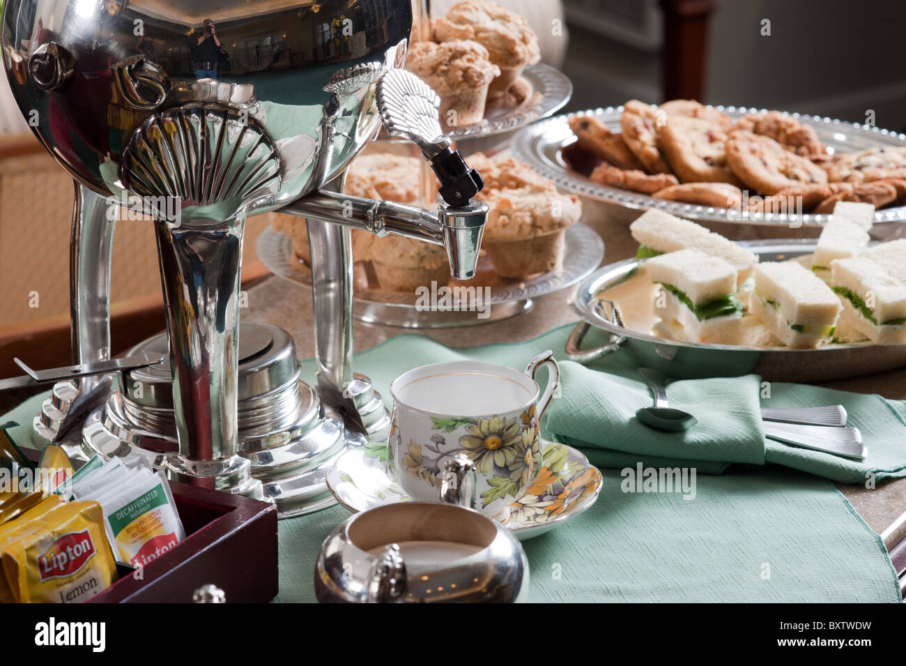 Food platters on table Stock Photo - Alamy
