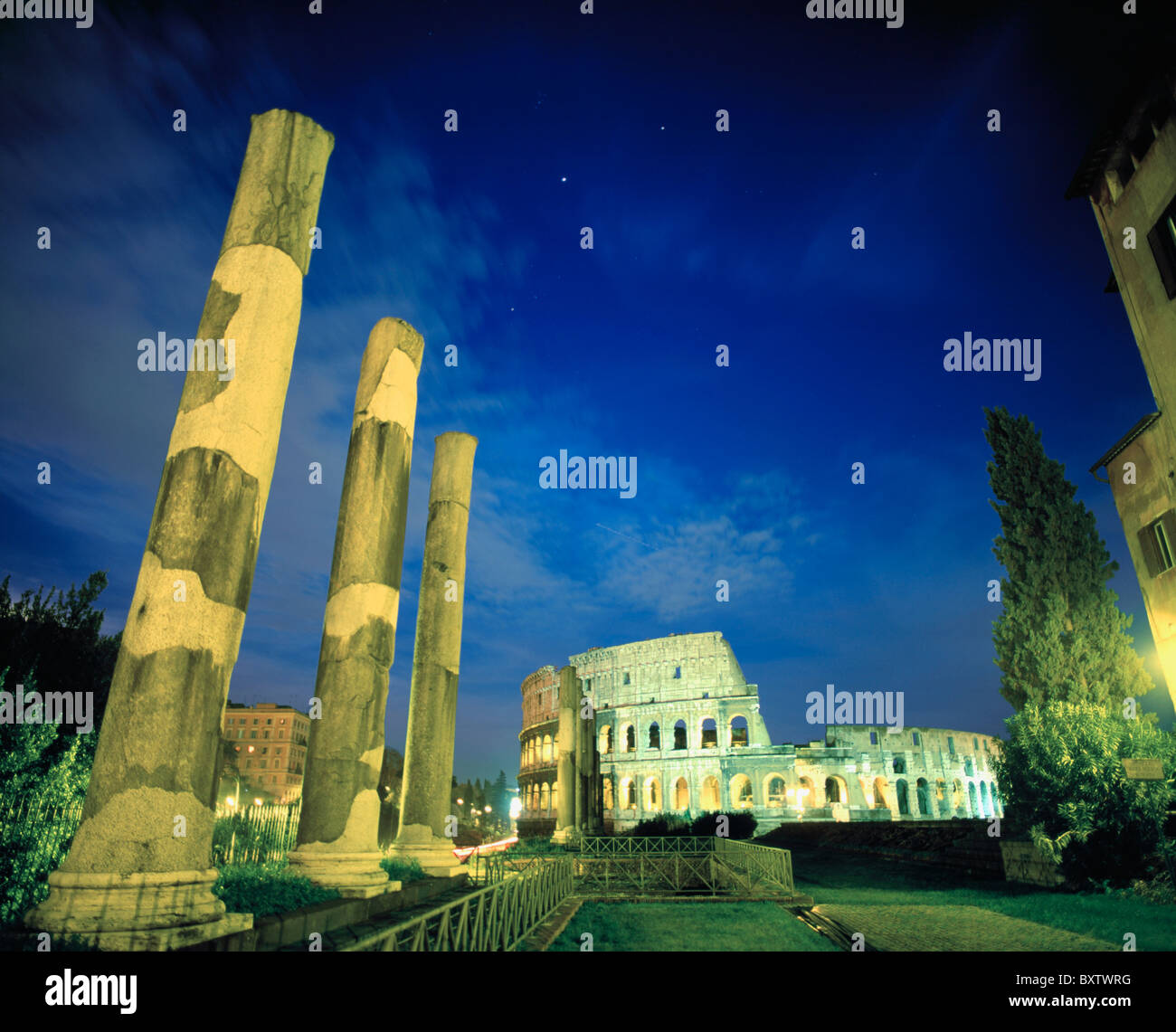 Coliseum At Night Stock Photo - Alamy