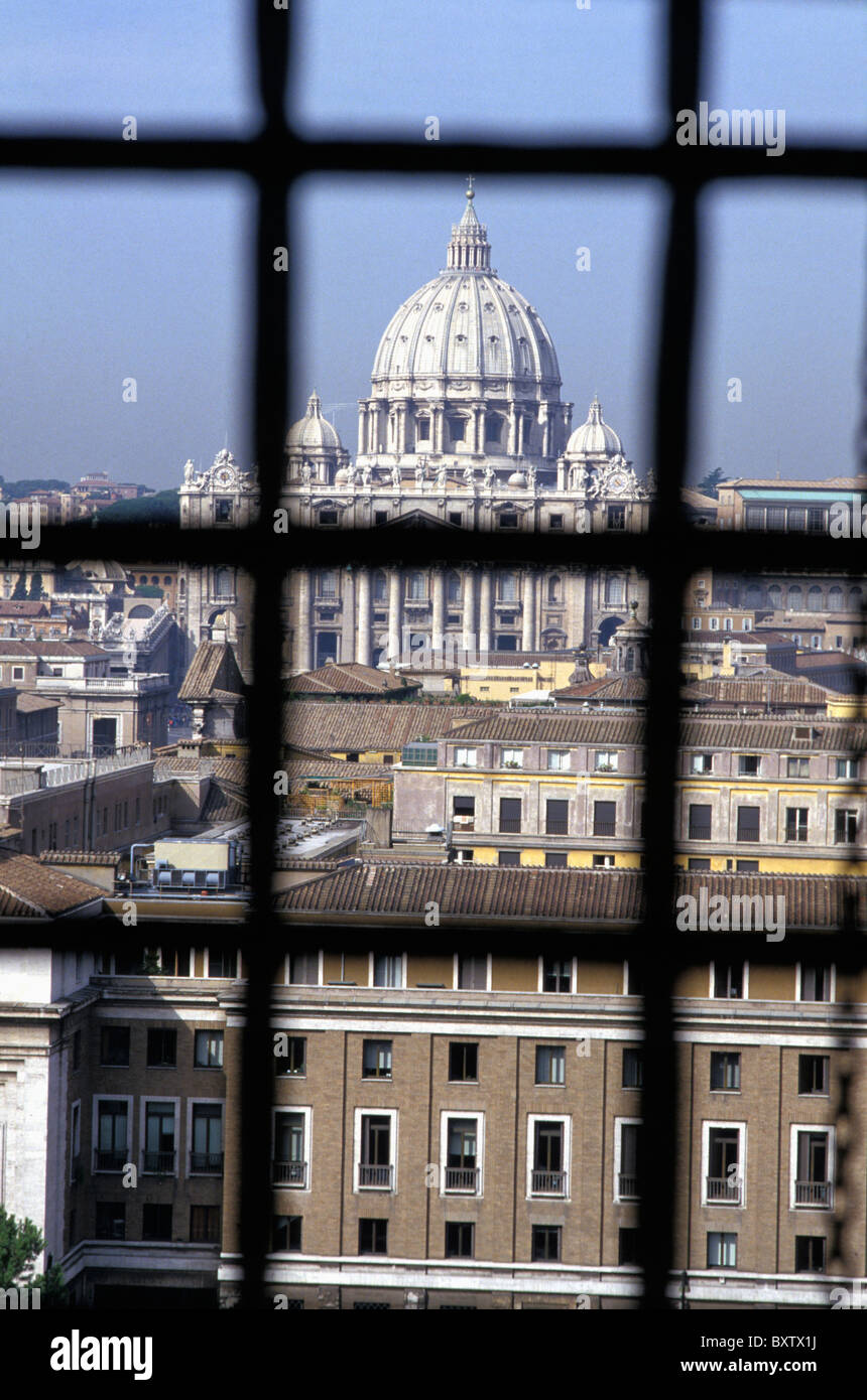 St Peters Cathedral And The Vatican As Seen Through Window Panes Stock ...