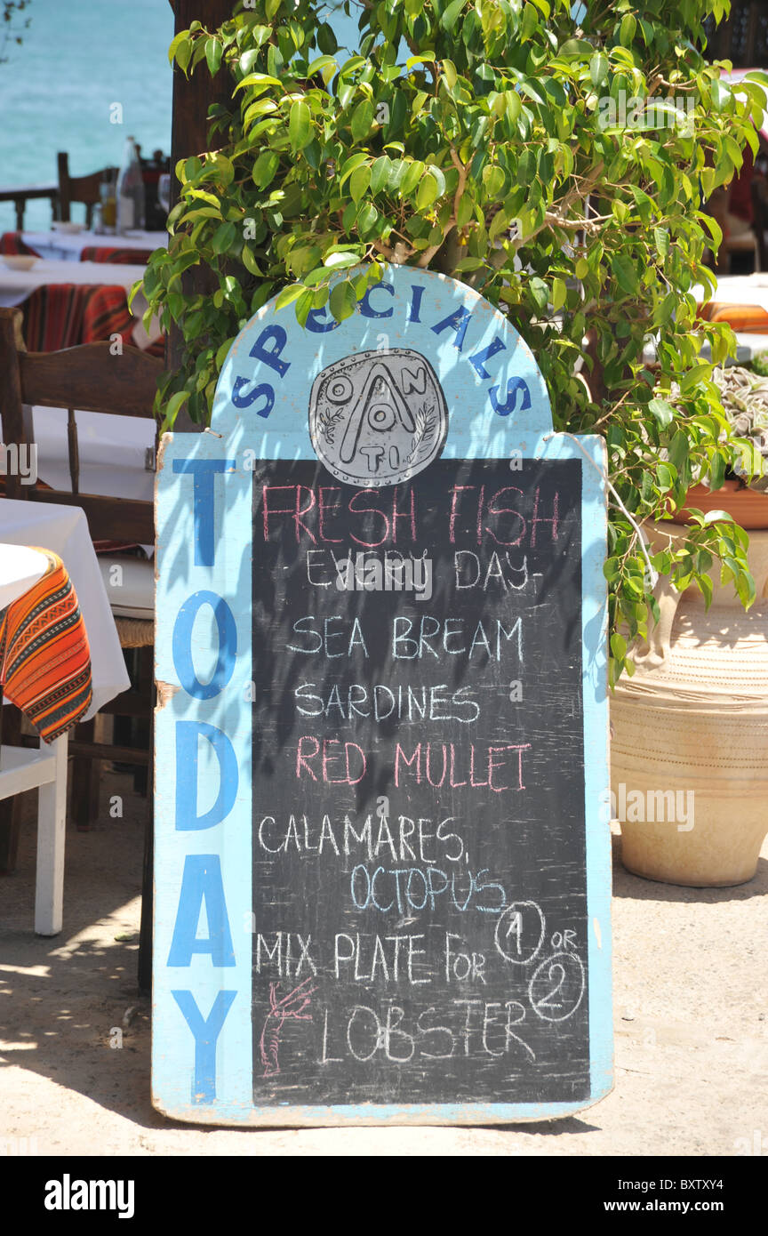 Greece crete restaurant menu board hi-res stock photography and images ...