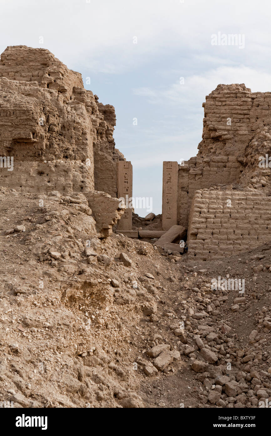 Stone gate in enclosure walls at the rear of the memorial Temple of ...
